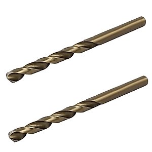 Utoolmart 2Pcs 6.5mm Heat Resistant Twist Drill Bit, Titanium Coated High Speed Steel Bit, M35 Cobalt Steel HSS-CO Grade with Straight Shank, Cut Through Hard Metals, Steel Copper, Aluminum Alloy