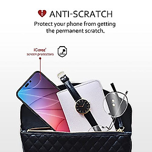 iCarez HD Anti Glare Matte Screen Protector for iPhone 14 Pro 6.1-inches [3 Pack] (Case Friendly) Premium No Bubble Easy to Apply with Hinge Installation