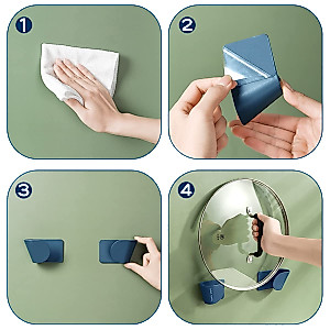 DOERDO 10 Pairs Wall Mount Pot Lid Organizer, Pot Lid Holder for Cabinet Door, Adjustable Wall Mount Pot Lid Rack and Pan Organizer for Kitchen, Save Space