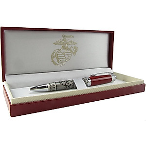 Red and Pewter United States Marine Corps USMC Twist-Action Ballpoint Pen