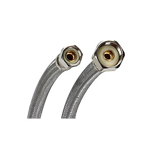 Fluidmaster B1F09 Faucet Connector, Braided Stainless Steel - 3/8 Female Compression Thread x 1/2 F.I.P. Thread, 9-Inch Length