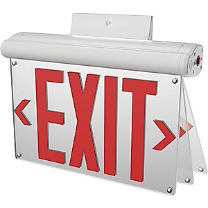 Lithonia Lighting BE W R UM M2 BE Basics Edge-Lit Exit Sign, White with Red Letters, Universal Mount
