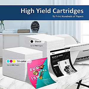 Smart Printink 61XL Ink Cartridge Replacement for HP 61 XL (Black & Tri-Color) High-Yield Ink Compatible:Envy 4500 &500 Series, Deskjet 1000 1056 1510 1512 1010 1055, OfficeJet 2620 4630 4632 4634