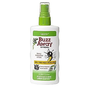 Quantum Health Buzz Away Extreme Insect Repellent DEET Free Cedarwood Lemongrass & Citronella Oil Outdoor Mosquito & Tick Bug Spray Powerful Plants Repel Bugs Off Your Skin, Safe for Kids - 4 Ounce