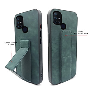 Compatible with OnePlus Nord N10 5G Mobile Cover with Magnetic Kickstand Vertical Stand Holder Thin Slim TPU Full Body Cell Phone Cover for One Plus N 10 G5 1 Plus 10N 1plus One+ 1+ N105G Women Green