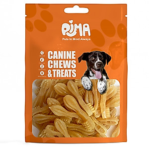 PIMA - Cheesy Dental Dog Brush Treat, Yak Cheese Dental Chews for Dogs, Natural Dog Teeth Cleaning Treat for Fresh Breath, Lactose, Corn, Grain, Soy & Rawhide - Free (8 oz, Dental Brush)