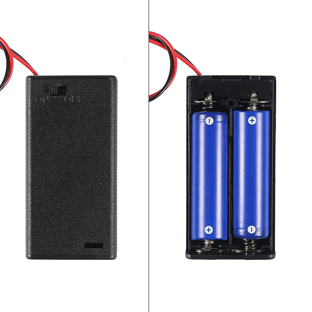 ALMOCN AA Battery Holder,1.5V Plastic AA Battery Storage Case Battery Clip Battery Box with ON/Off Switch and Leads Wire 1 Slots+2 Slots+3 Slots+4 Slots,Set of 4