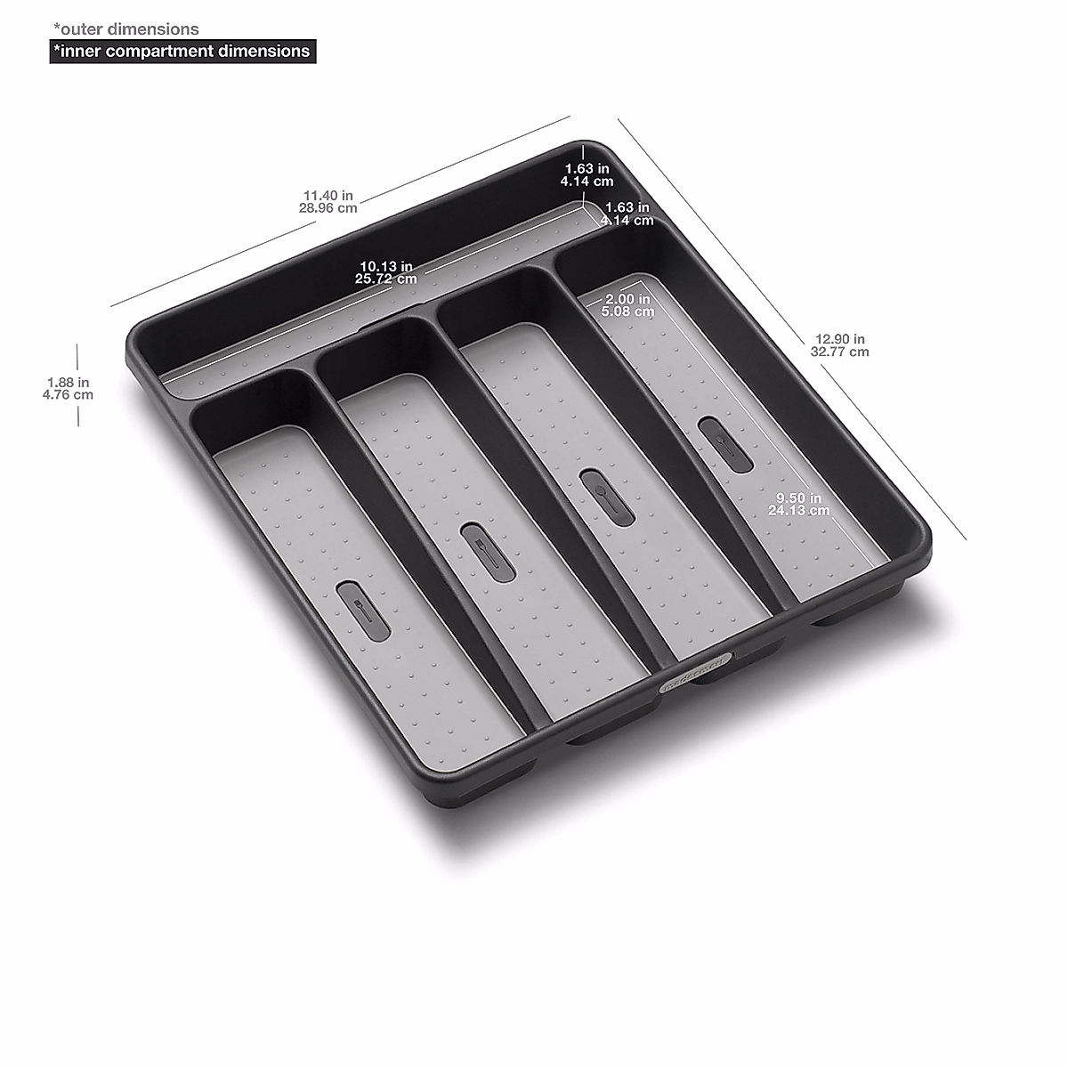 madesmart Small Silverware Tray, Granite