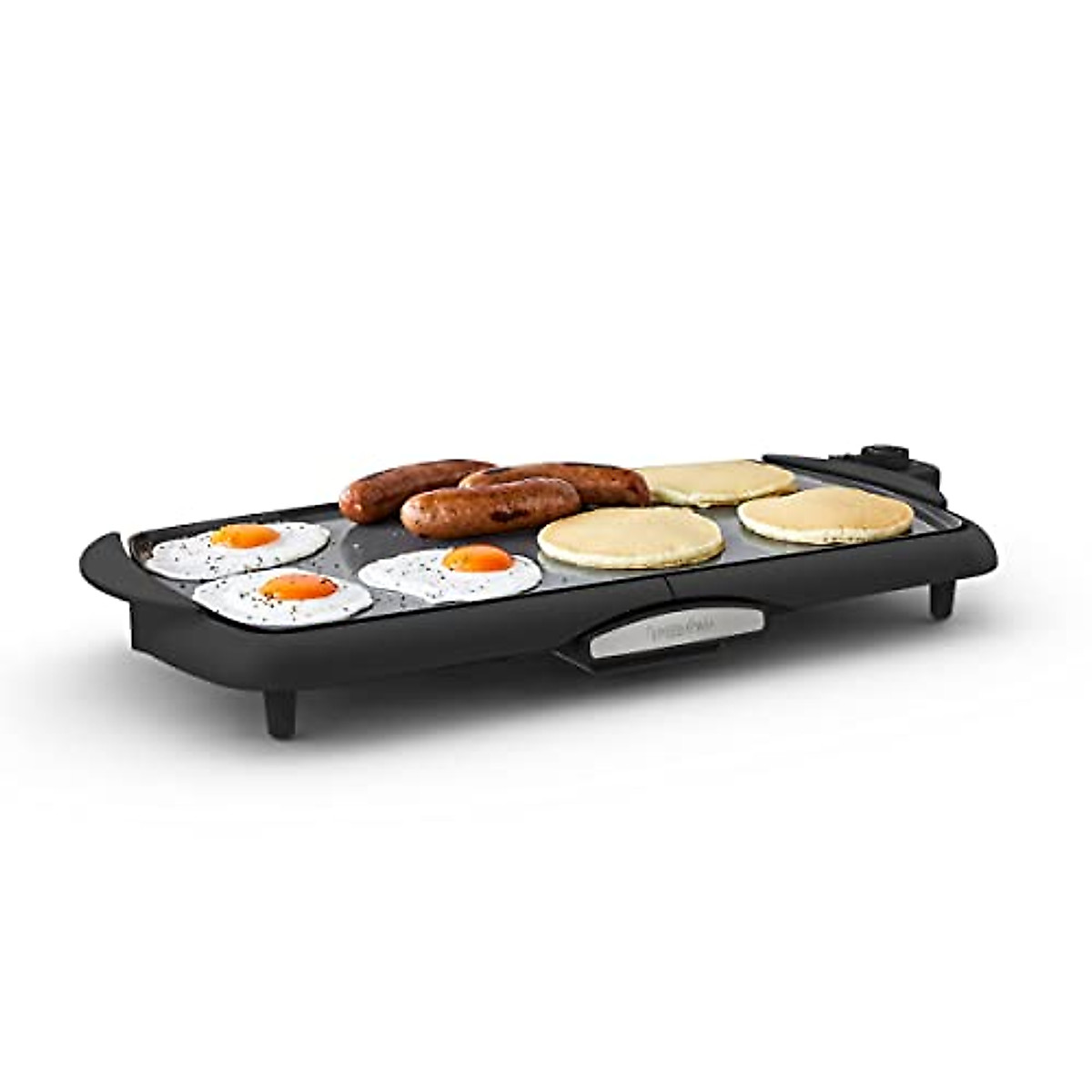 GreenPan Healthy Ceramic Nonstick, Extra Large 20" Electric Griddle for Pancakes Eggs Burgers and More, Stay Cool Handles, Removable Drip Tray, Adjustable Temperature Control, PFAS-Free, Black
