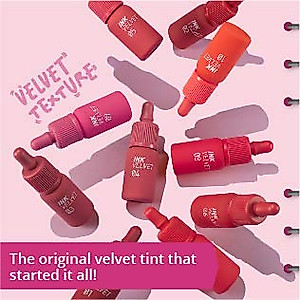 Peripera Ink the Velvet Lip Tint - High Pigment Color, Longwear, Weightless, Not Animal Tested, Gluten-Free, Paraben-Free (016 HEART FUCHSIA PINK)