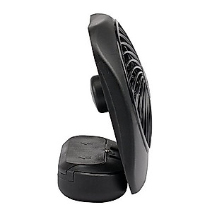 Treva 5-Inch Portable Desktop Battery Powered Fan, 2 Cooling Speeds with Compact Folding & Tilt Design (Black)