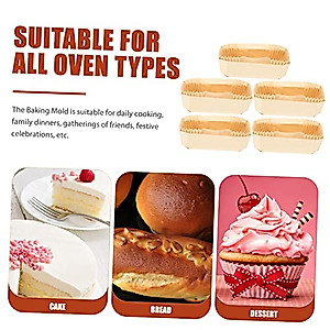 NOGRAX Loaf Bake 1 set Cake Baking Kitchen Multi-function Heat-resistant Bakery Home Wood Wooden Practical Bread DIY Household Rectangular Food Pan Liner Loaf Toast of Molds Tray Bread Baking Pan