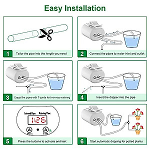 Automatic Watering System for Potted Plants Watering Devices Automatic Plant Waterer System with 8 Irrigation Drippers and 2 Sprinkler Chargeable