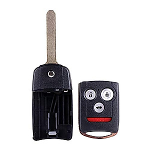 cciyu X 1 Flip Key Fob with Key Blade 4 buttons Replacement for 07 08 09 10 11 12 13 14 for Acura MDX RDX TL TSX ZDX for Honda for Accord Series with FCC IYZFBSB802