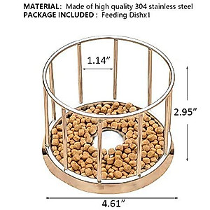 La La Pet® Stainless Steel Reptile Turtle Food Water Dispenser Feeder Food Bowl Feeding Dish for Lizard Tortoise Chameleon Round M