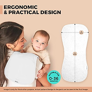 KiddyStar 5-Pack Organic Cotton Burp Cloths – Ultra-Absorbent, Soft & Large (21”x10”) – Perfect for Spit-up & Drooling