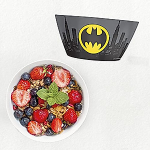 Zak Designs DC Comics Dinnerware 3 Piece Set Includes Plate, Bowl, and Water Bottle, Non-BPA, Made of Durable Material and Perfect for Fans (18/8 Stainless Steel, Batman)