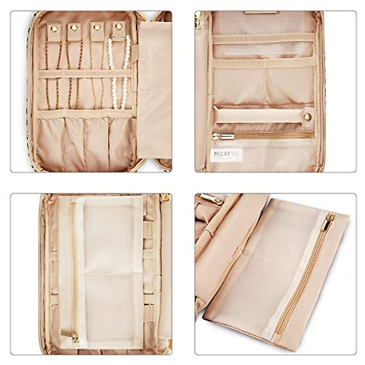 MIZATTO Travel Jewelry Organizer, Medium Jewelry Storage Bag for Necklaces, Earrings, Rings and Bracelets