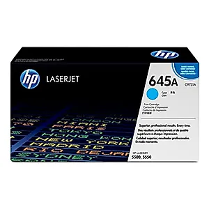 Original HP 645A Cyan Toner Cartridge | Works with HP Color LaserJet 5500, 5550 Series | C9731A