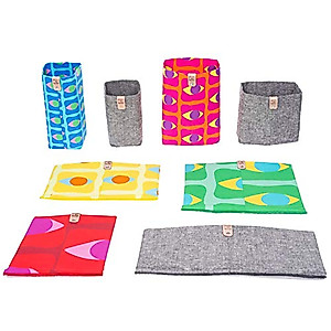 Bright Flagship Prints, 7" 8-pc Tote Set