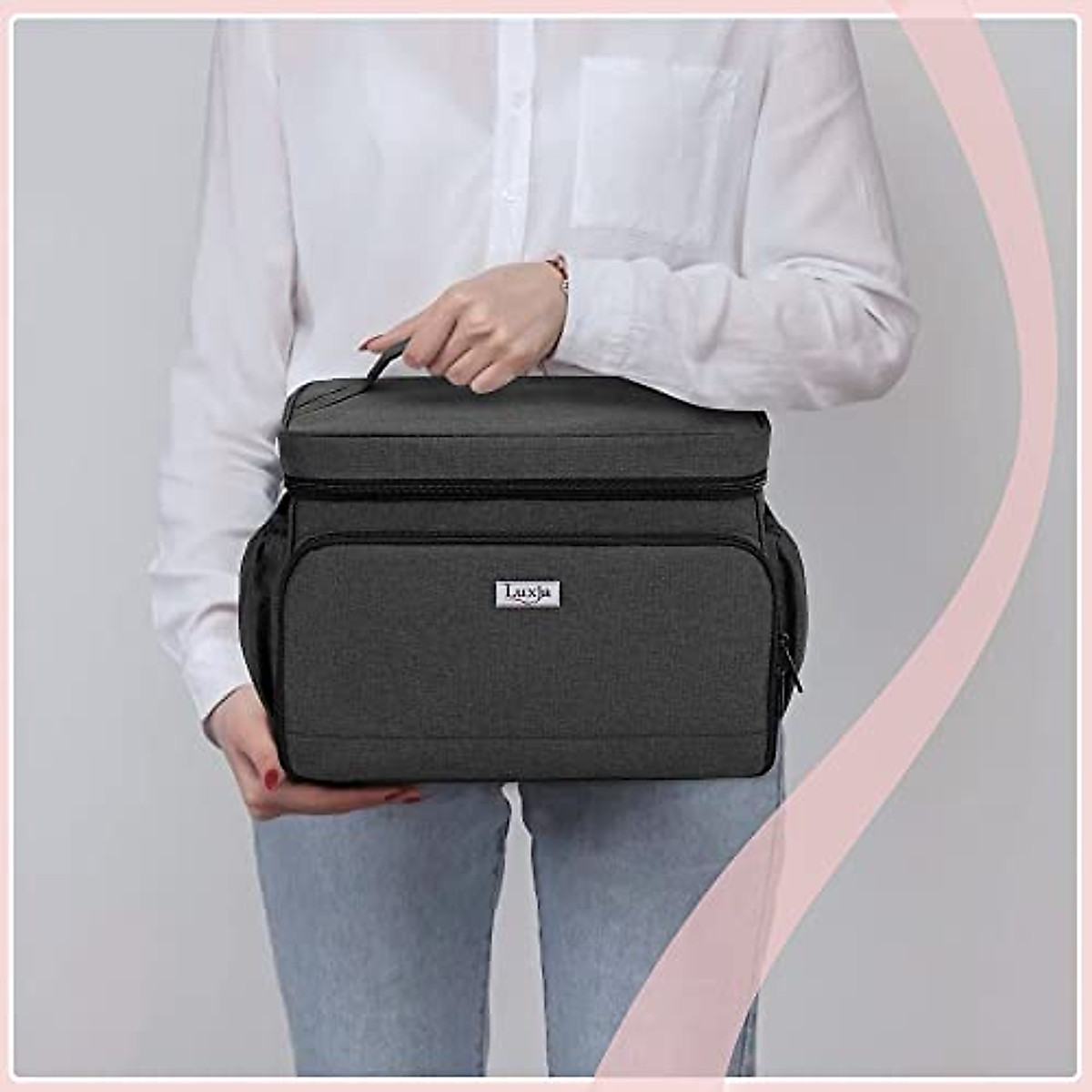 Luxja Breast Pump Bag Compatible with Spectra S1 and S2, Pumping Bag for Breast Pump and Extra Parts (Suitable for Home or Travel Use), Black (Patent Pending)