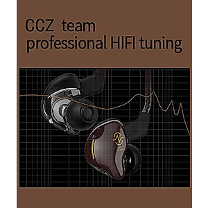 In Ear Monitor CCZ Coffee Bean, Stereo Wired Headphones, Dual Magnetic Circuit Dynamic Driver In-ear HiFi Earphone, Noise Cancelling Headphones With 0.78mm 2Pin Detachable Cable (With MIC, black)