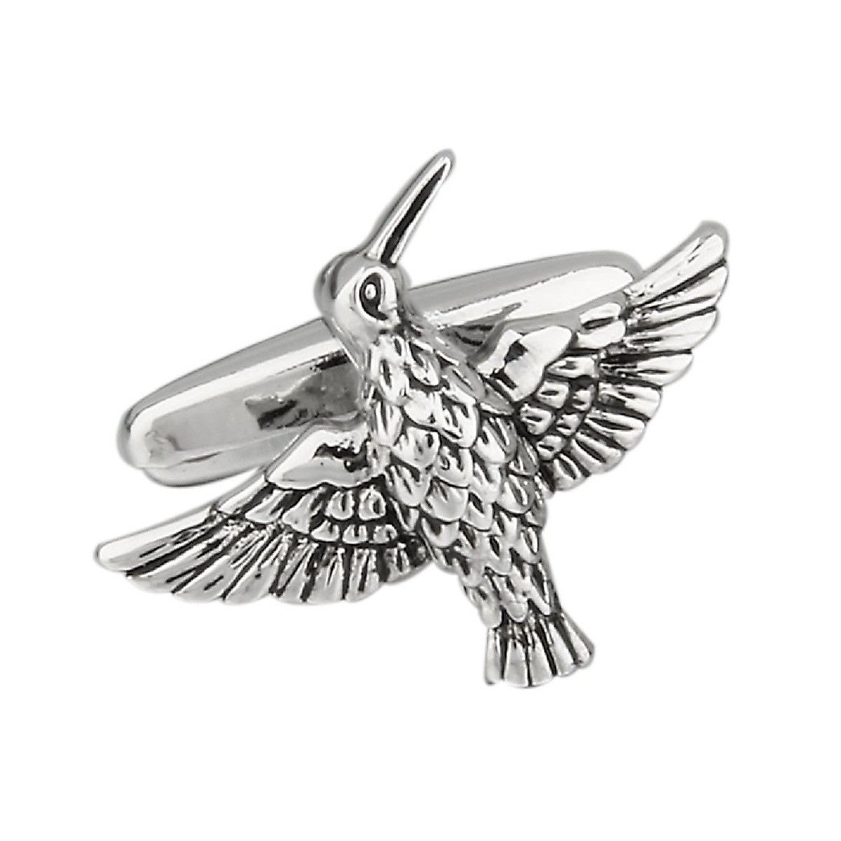 MRCUFF Hummingbird Bird Flying Pair Cufflinks in a Presentation Gift Box & Polishing Cloth