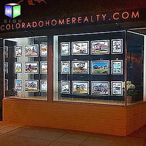 Real Estate Window Hanging Acrylic Photo Frame Advertising Display Office Led Store Sign Holders(Vertical,3pcs A4 a Row)