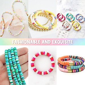 Petoss 10800pcs Clay Beads for Bracelets Making Kit,48 Colors Polymer Clay Beads Kit for Jewelry Making for Girls,6mm Heishi Beads with 416 Letters Beads 120 Smiley Beads with Gift Pack