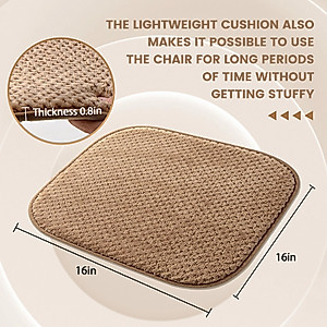 BSAOUTZ Seat Cushions for Dining Chair 4 Pack, 16×16 Kitchen Chair Cushions, Non Slip Washable Chair Pad for Kitchen Chair, Rocking Chair, Outdoor Chair, 16x16 Taupe