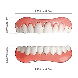 2 PCS Veneers Dentures Socket for Women and Men, Dental Veneers for Temporary Tooth Repair Upper and Lower Jaw, Protect Your Teeth and Regain Confident Smile, Bright White-2