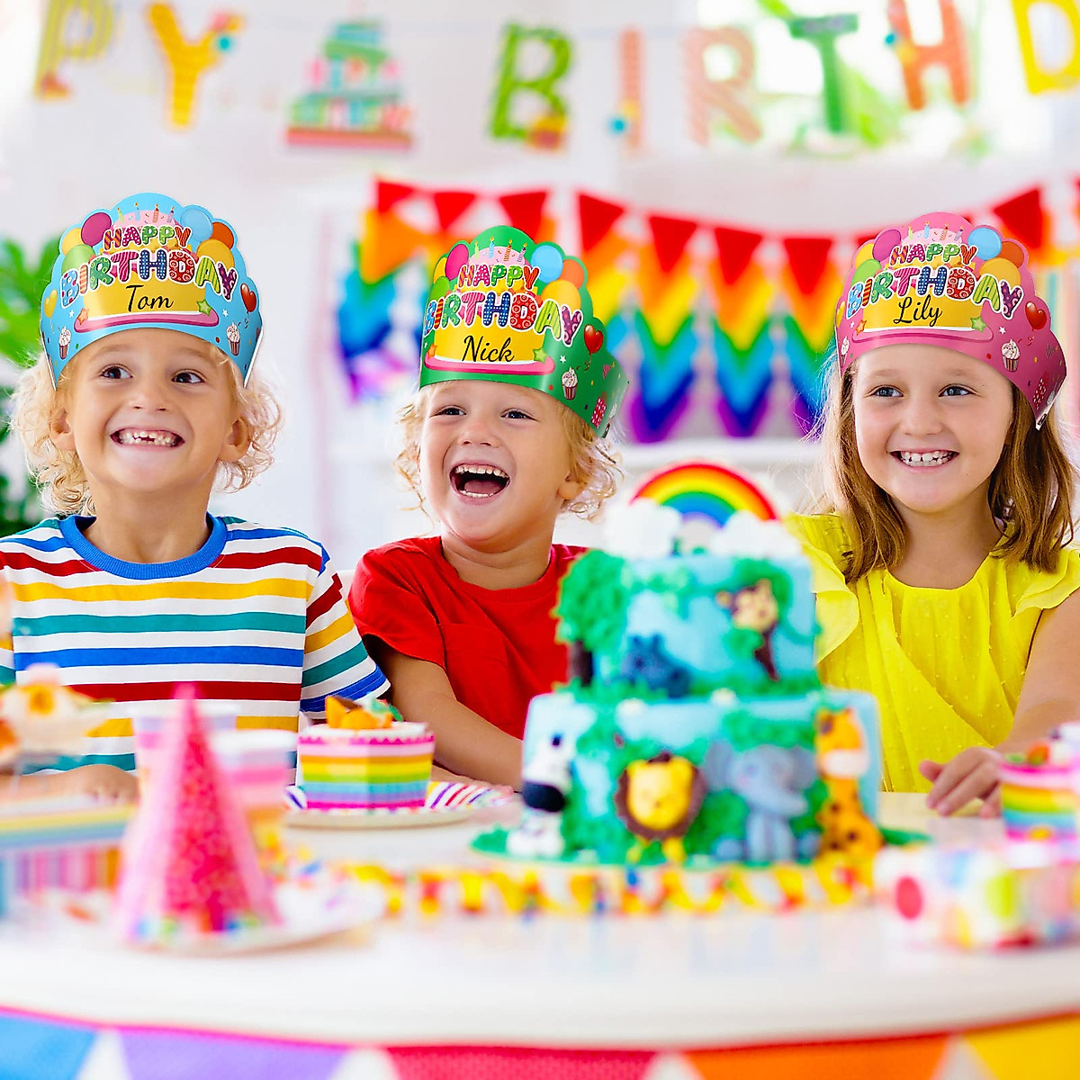 Yunsailing 36 Pcs Colorful Party Crowns - Classroom Gifts and Birthday Hats for Kids