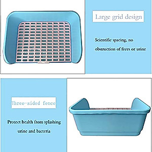 Hamiledyi Large Rabbit Litter Box Corner Bedding Box Chinchilla Toilet Trainer Square Potty Pet Pan for Adult Guinea Pig, Galesaur.Ferret and Other Animals
