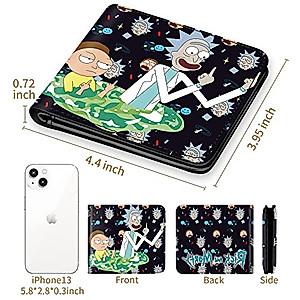 Bistup *2 Packs* Leather Wallet for Girls Cute Kawaii Cartoon Aesthetic Women Cool Funny Leather Credit Id Card Cash Holder Woman Rfid Blocking Zipper Wallets With Coin Pocket Female Bifold Grandson
