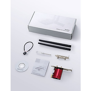 WiFi 6 PCIe WiFi Card for PC， AX3000 Dual Band Wireless Adapter with Heat Sink , Bluetooth 5.1, MU-MIMO, Ultra-Low Latency, Supports Windows 10 (64 bit) Only