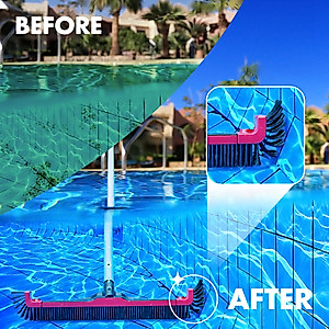 Pool Net with Brush Bundle - ProTuff 10X No Cost, No Hassle Replacements - 19.5" Deep Bag Fine Mesh Pool Net and Modular 22" Corner Cleaning Brush