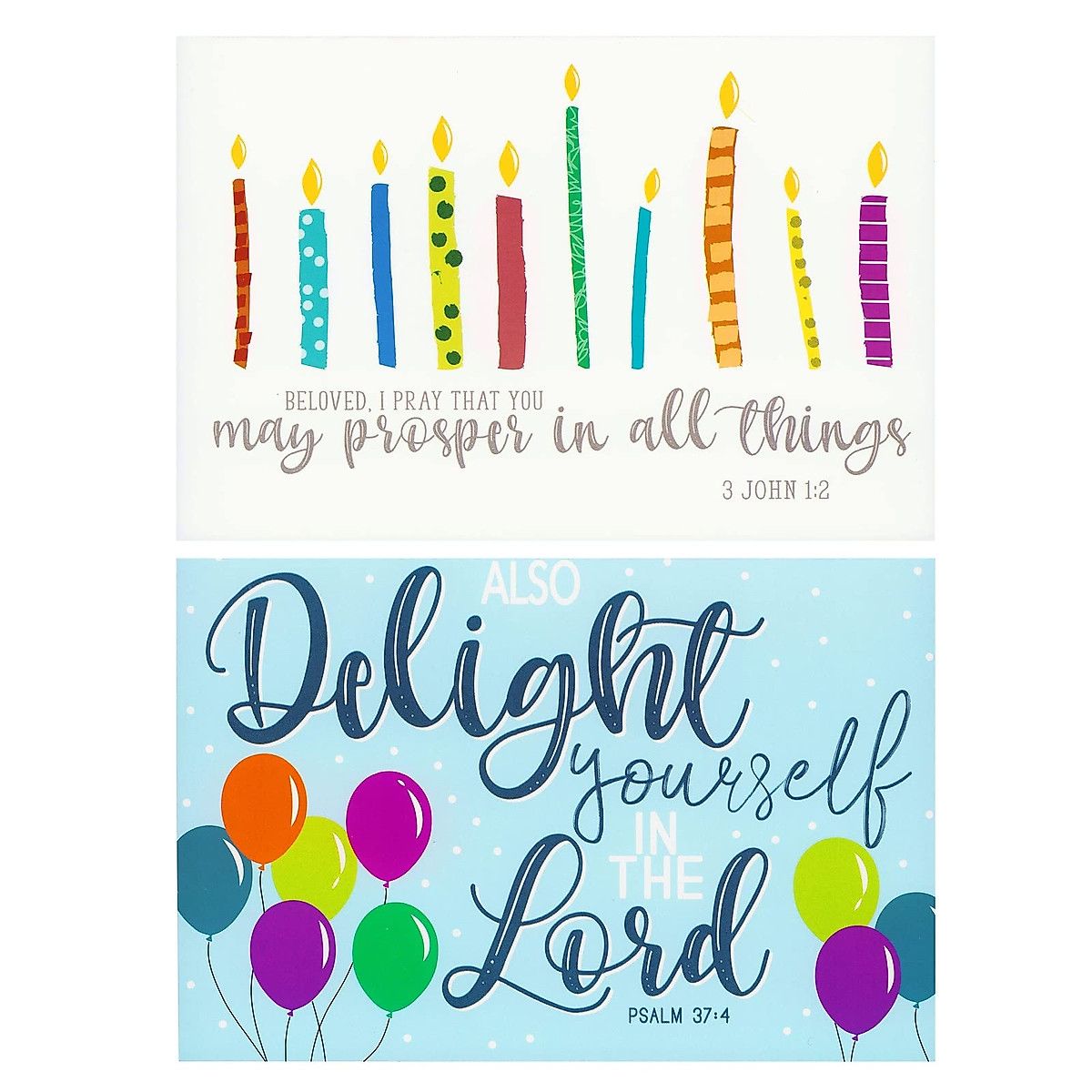 Faithful Finds 48 Pack Religious Christian Birthday Cards Bulk Set with Envelopes, Bible Verse Design (4 x 6 In)