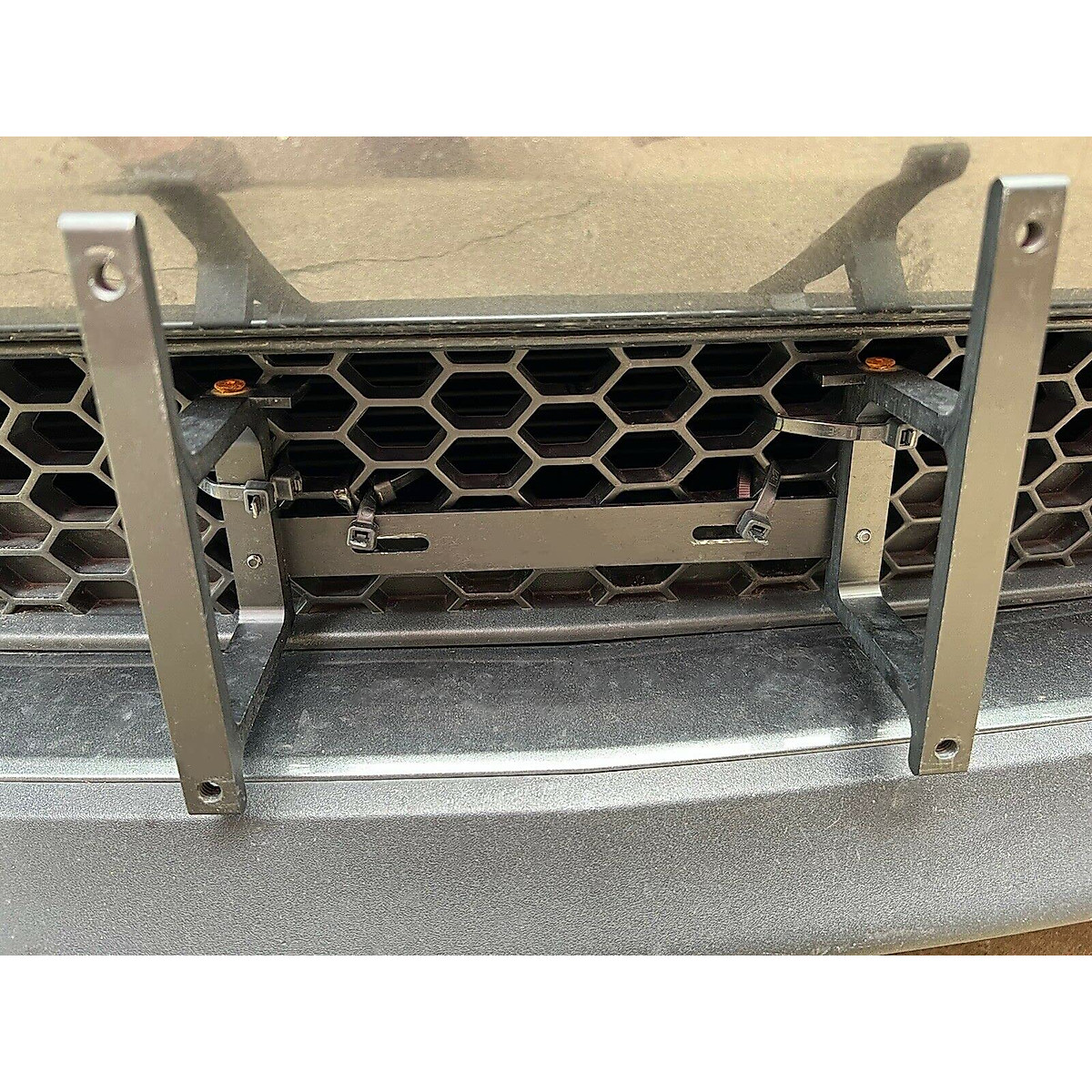 Dasen Lower Grille Front License Plate Mount Bracket Removable Compatible with 2015-2021 Ford Mustang Shelby GT350/GT350R - No Drilling