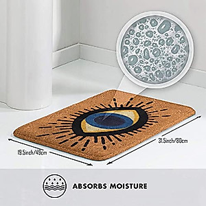 Boho Bathroom Rugs Evil Eye Bath Mat Funny Area Rug Non Slip Super Absorbent Resist Dirt Floor Mats Carpets for Bathroom Kitchen Bedroom Indoor Home Decor 20x32 inch