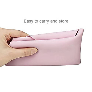 PandaEar 2 Pack Silicone Table Placemats Food Grade Mats for Kids Baby Toldder| BPA Free Non Slip Eating Table Mat Lightweight Portable with Unique Raised Edge (Pink Grey)