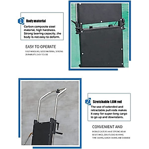 WTHOME Electric Hand Truck Stair Climber, Electric Folding Hand Truck, Telescopic Handle, Maintenance-Free Brushless Motor - Detachable Battery, Labor-Saving and Convenient Truck (Size : 48V)
