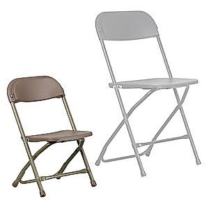 Flash Furniture 2 Pk. Kids Brown Plastic Folding Chair