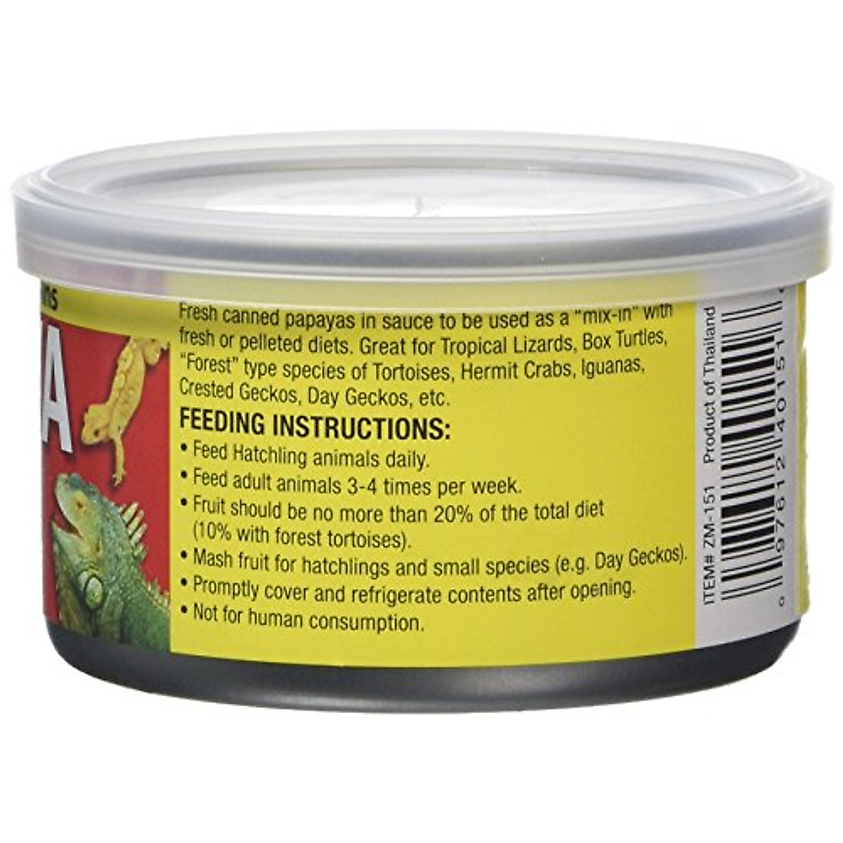 Zoo Med Tropical Fruit Mix-ins Papaya Reptile Food, 3.4-Ounce