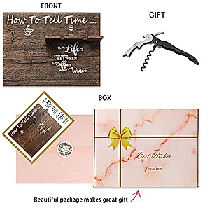 GOARTGIF Unique Birthday Gifts for Women Who Has Everything,How To Tell Time Am Pm,Housewarming Gifts For Women or New Home,Coffee And Wine Holder Sign,Women Birthday Gifts Ideas for Mom