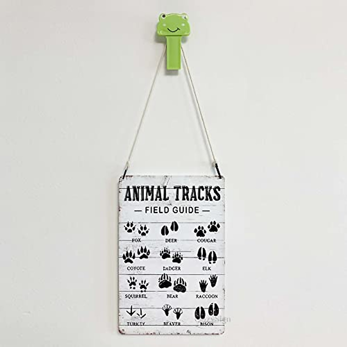 CrazySign Animal Tracks Field Guide Sign Log Cabin Wall Decor, Forest Hunting Decor, Boy Nursery Decor 8 x 12 Inch (211)
