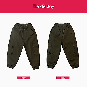 MINI PANDA Toddler Pants, Black Pants Toddler Boys or Girls, Little Boy Pants 2-Pieces (3T, Black,Green)