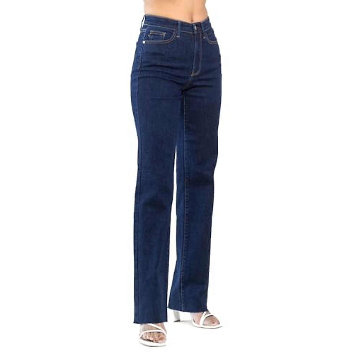 Judy Blue Women's High Waist Vintage Straight Jeans (9, Dark)