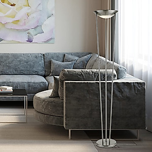 Adesso Home 5233-22 Transitional Two Light Floor Lamp from Odyssey Collection in Pwt, Nckl, B/S, Slvr. Finish, Steel