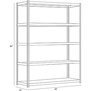 Office Dimensions Riveted Steel Shelving 5-Shelf Unit