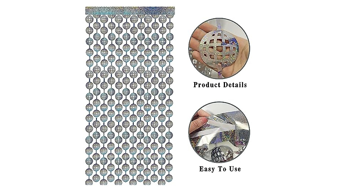 Disco Party Decorations - 3 Pcs Foil Curtains